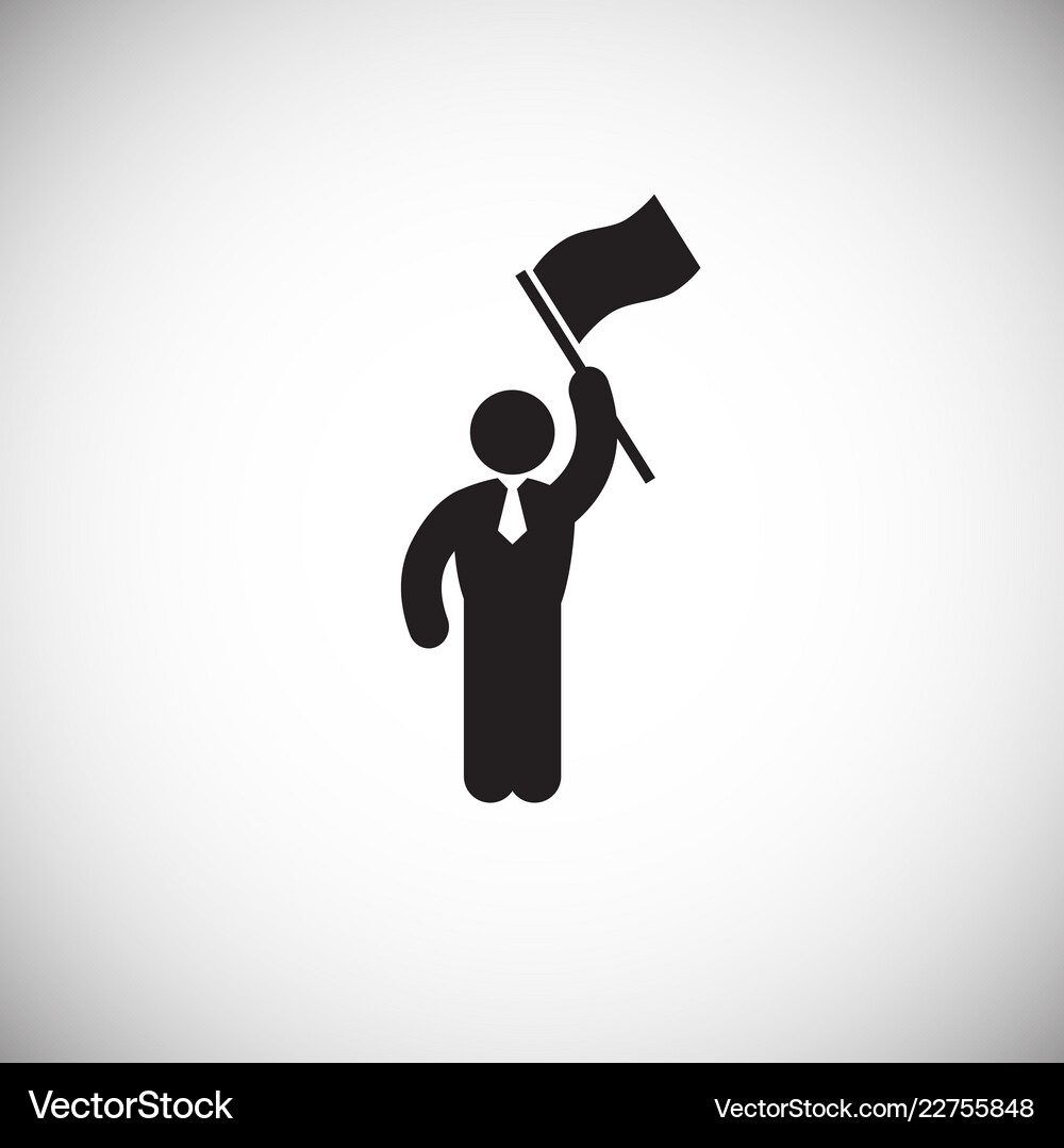 Leaders achievement with flag on white background Vector Image