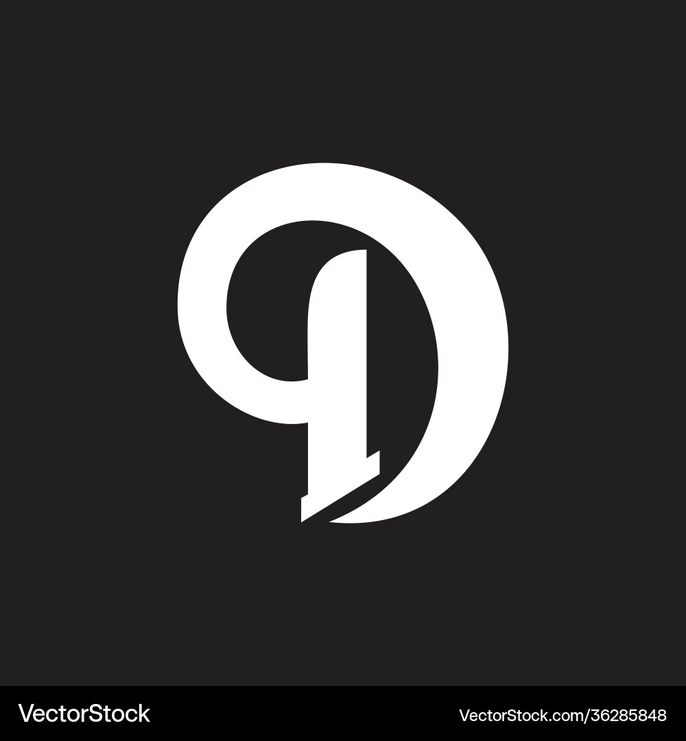 Letter qd simple loop curves logo Royalty Free Vector Image