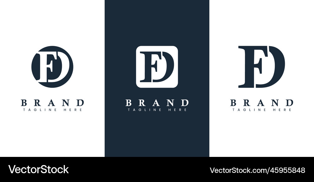 Modern and simple letter fd logo suitable for any Vector Image