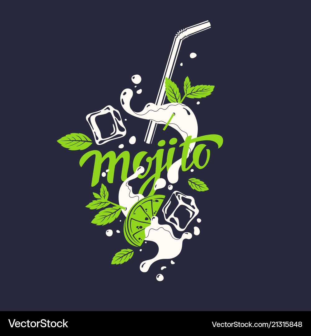 Modern hand drawn lettering label for alcohol Vector Image