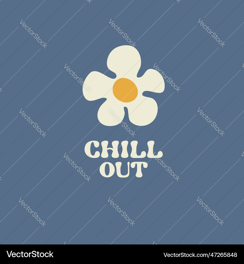 Motivation card design with text chill out Vector Image