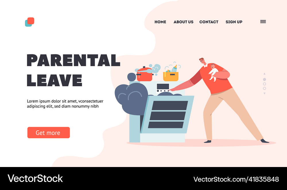 Parental leave landing page template single Vector Image