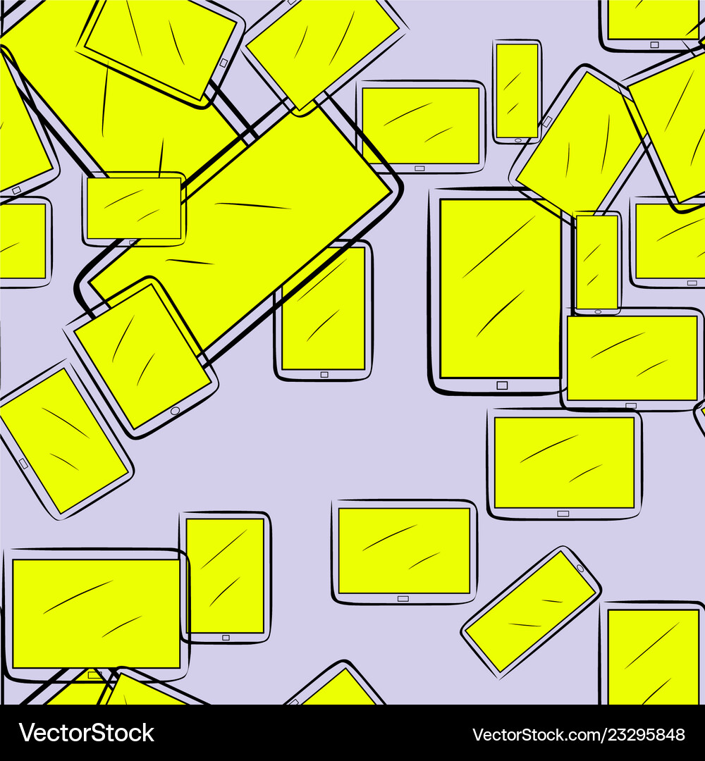 Seamless abstract conceptual hand drawn handphone Vector Image