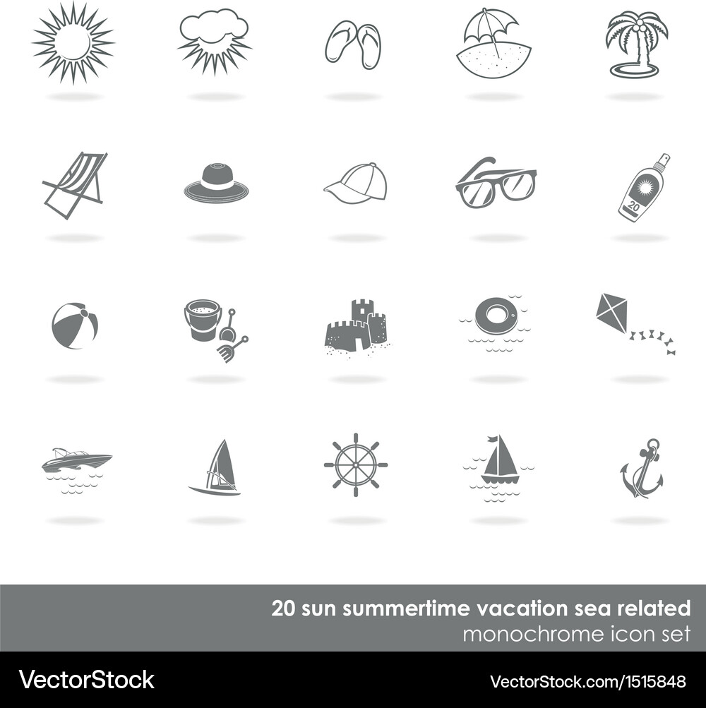 Summer swimming icons Royalty Free Vector Image