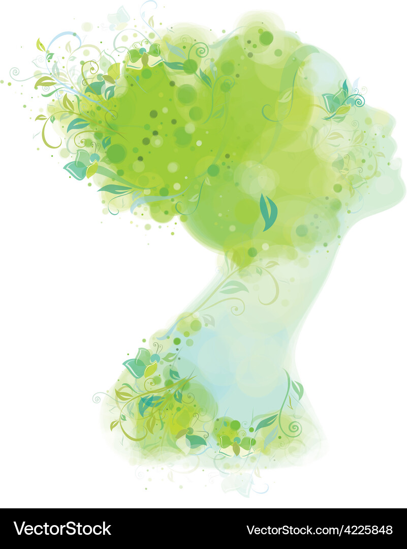 Woman floral face Royalty Free Vector Image - VectorStock