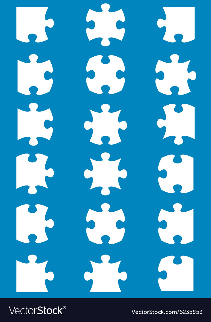 All possible shapes of jigsaw puzzle Royalty Free Vector All possible shapes of jigsaw puzzle Royalty Free Vector