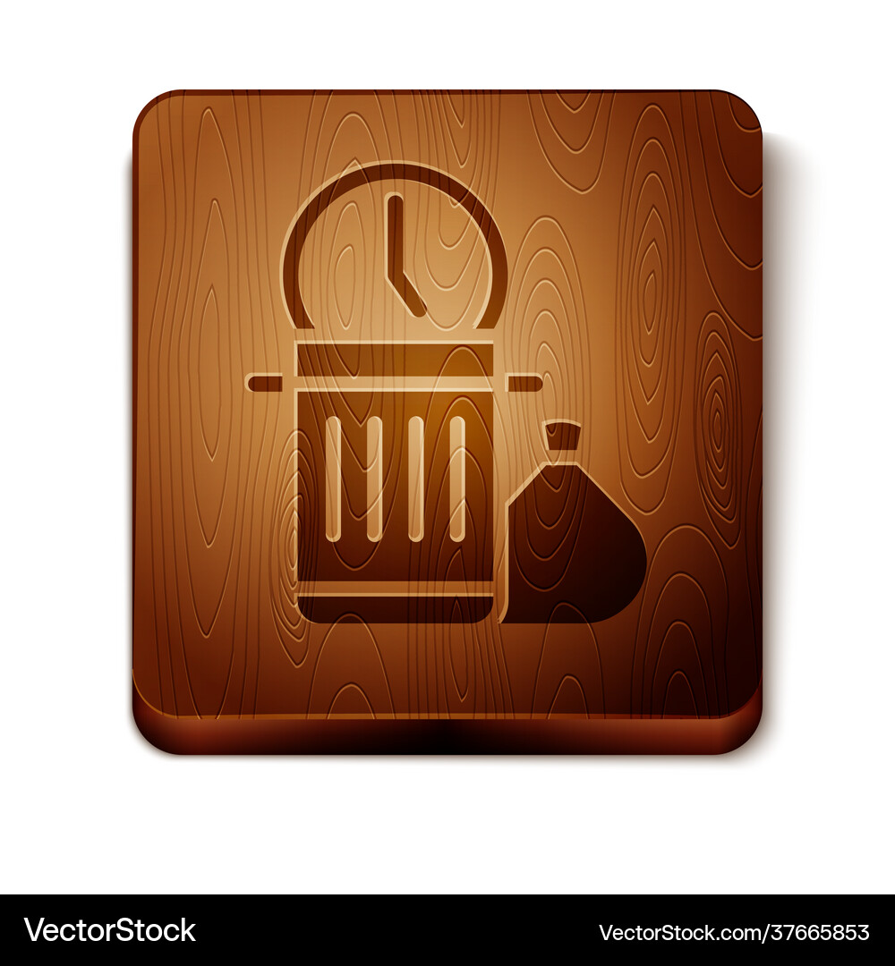 Brown waste time icon isolated on white Royalty Free Vector