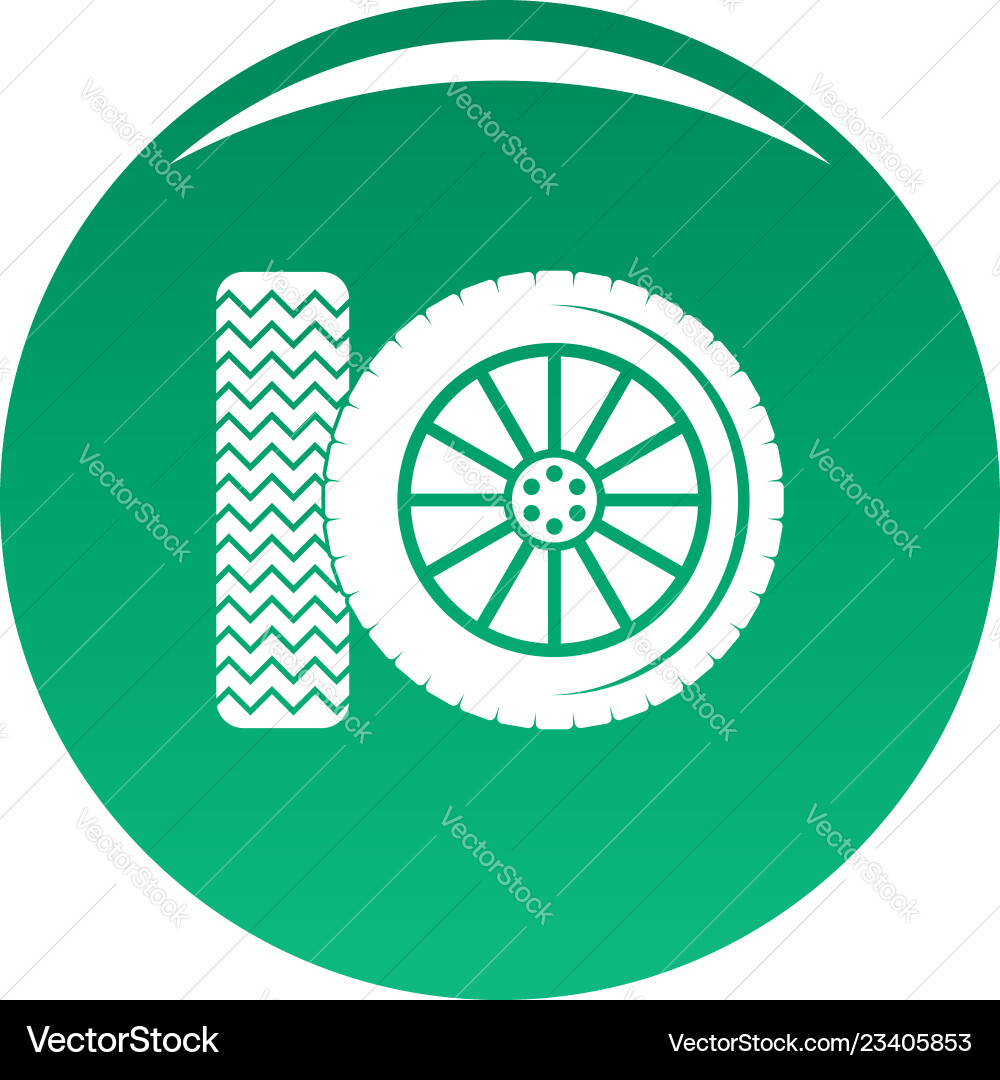 Car tire icon green Royalty Free Vector Image - VectorStock