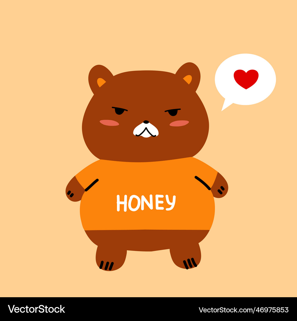 Cute teddy bear with a bubble message and heart Vector Image