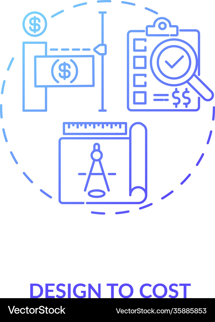 Design to cost concept icon Royalty Free Vector Image