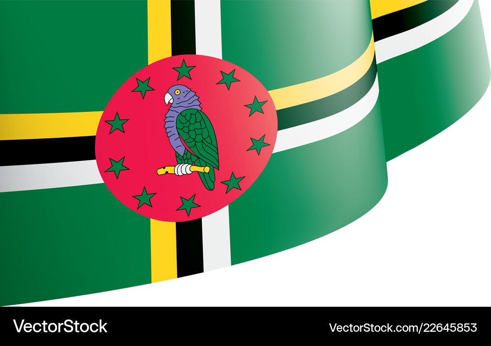 Dominica flag on a white Royalty Free Vector Image