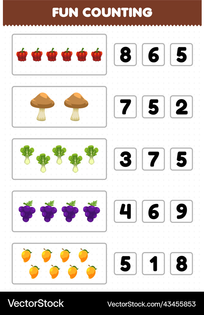 Education game for children fun counting Vector Image