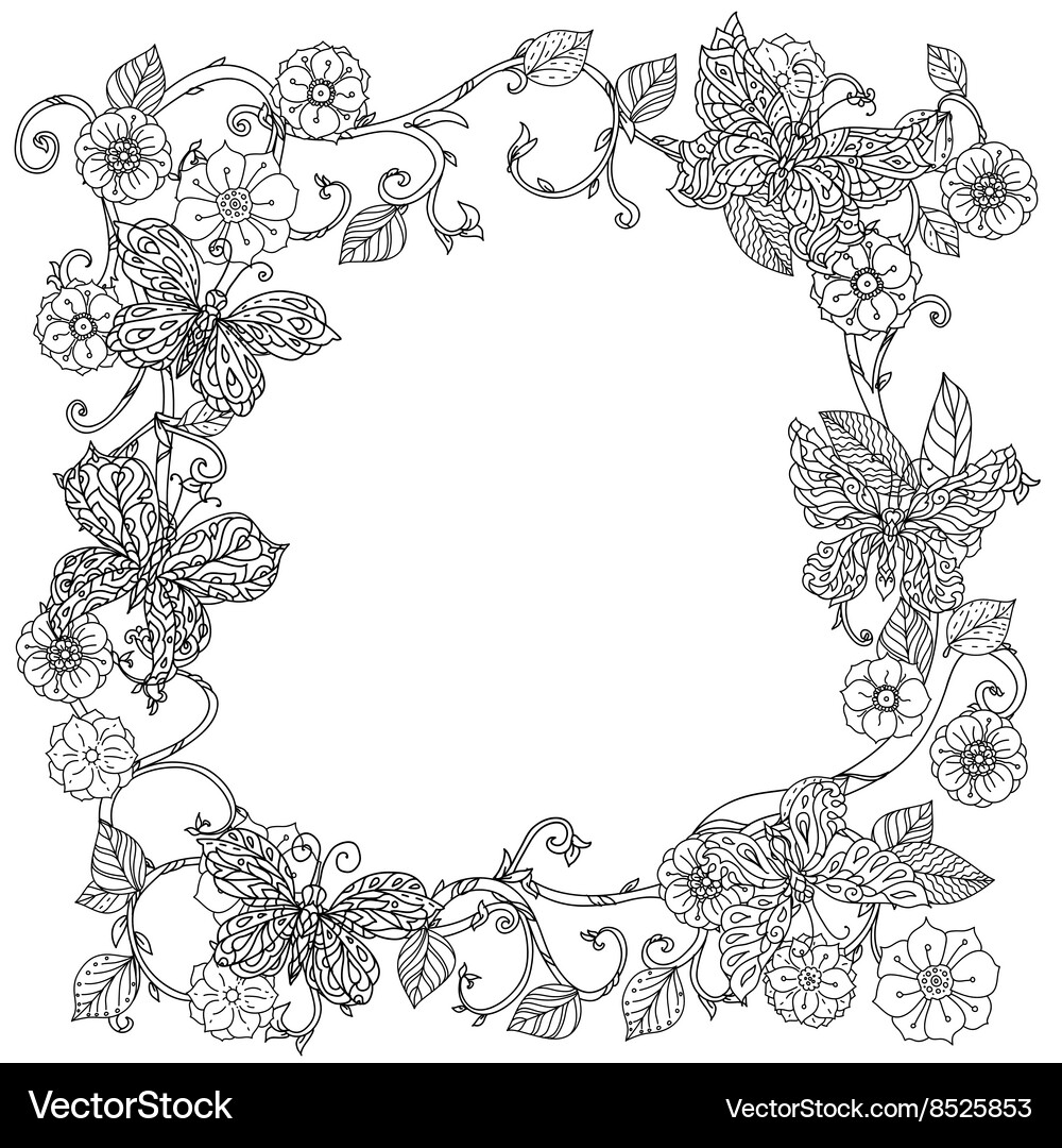 Flowers and butterflies Royalty Free Vector Image