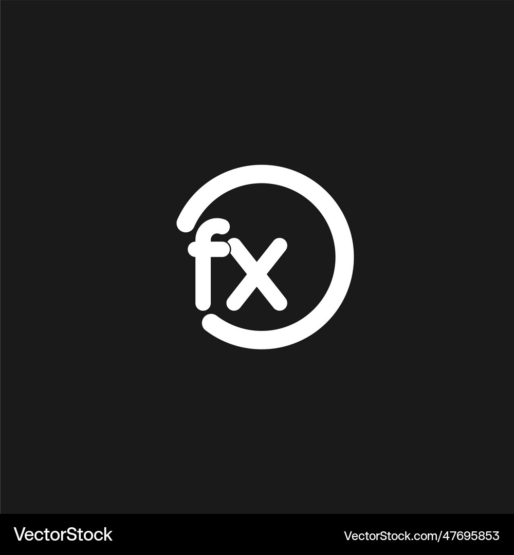 Initials fx logo monogram with simple circles Vector Image