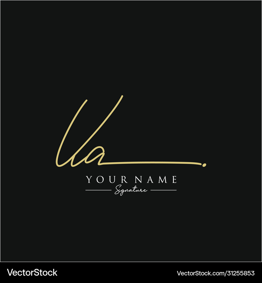 Letter va signature logo template Royalty Free Vector Image