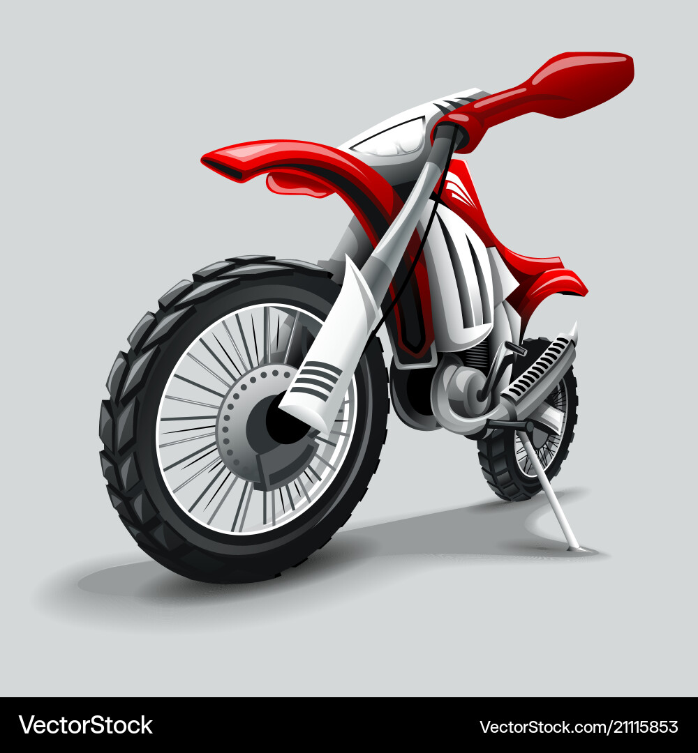 Off-road red motorbike Royalty Free Vector Image