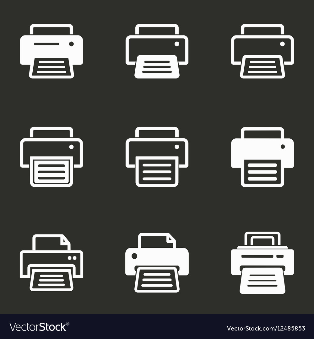Printer icon set Royalty Free Vector Image - VectorStock