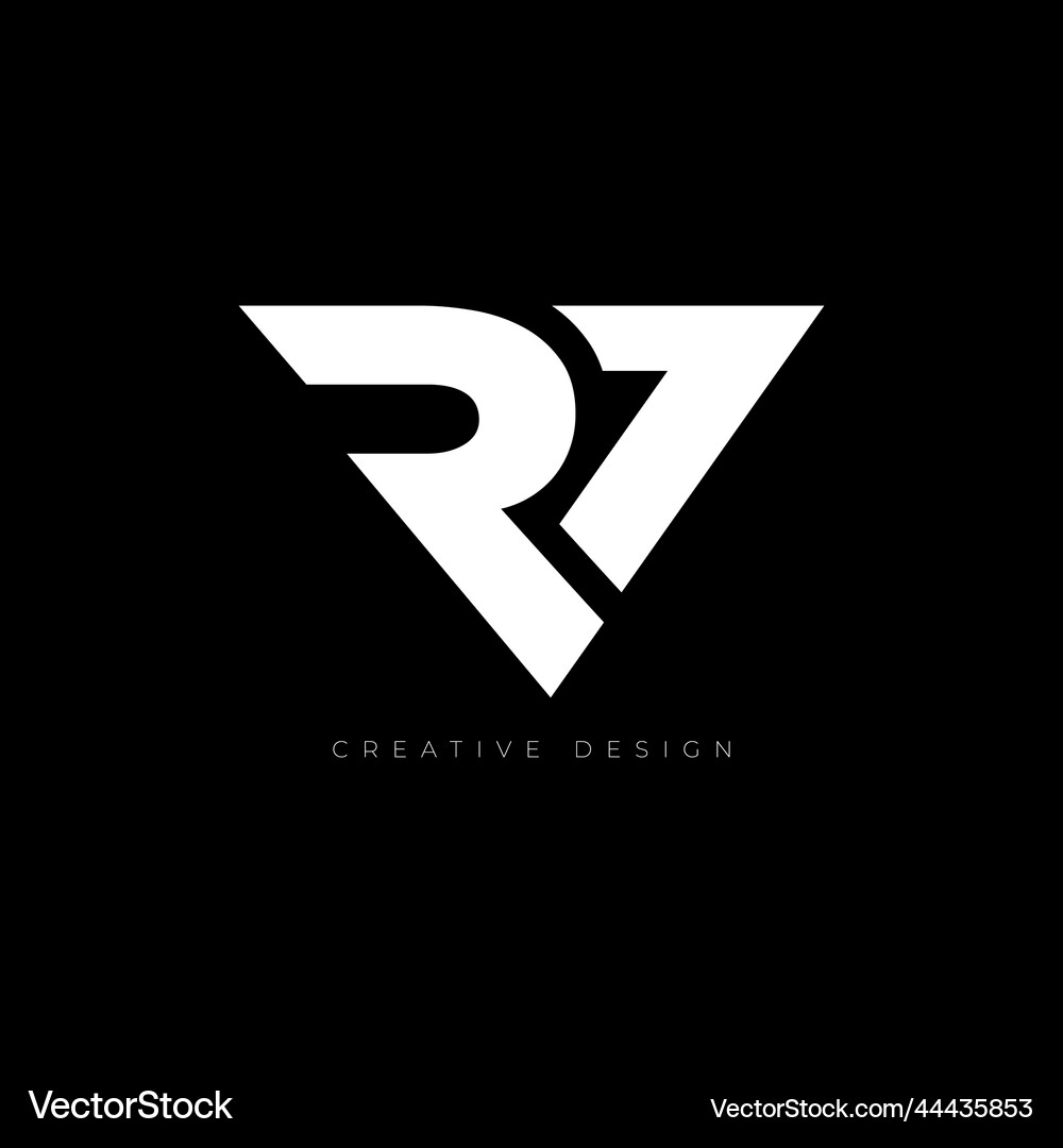 Rv triangle shape letter branding awesome logo Vector Image