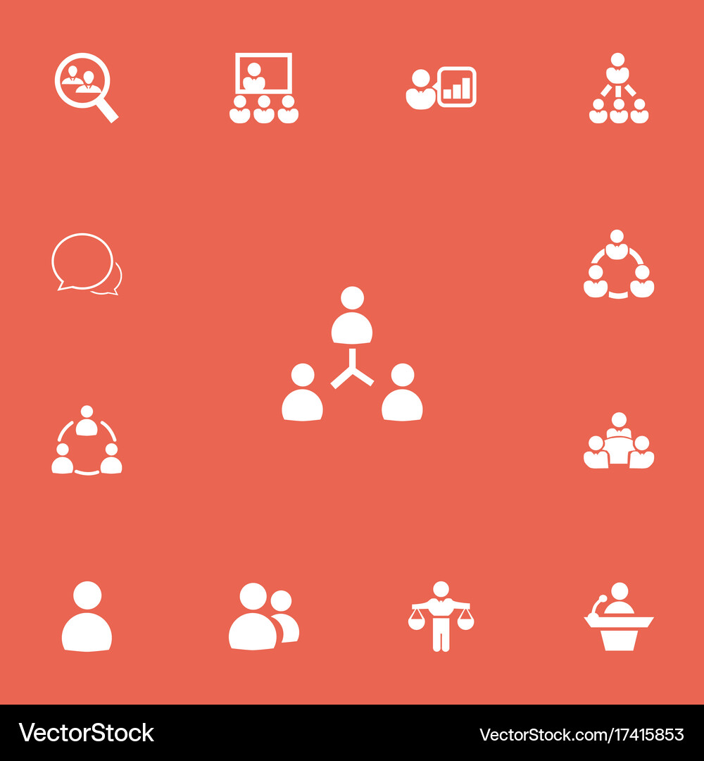 Set of 13 editable cooperation icons includes Vector Image