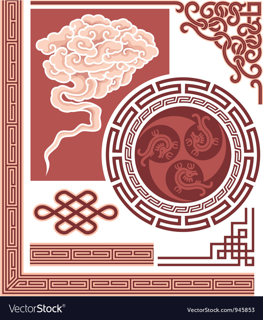Set oriental design elements Royalty Free Vector Image Set oriental design elements Royalty Free Vector Image