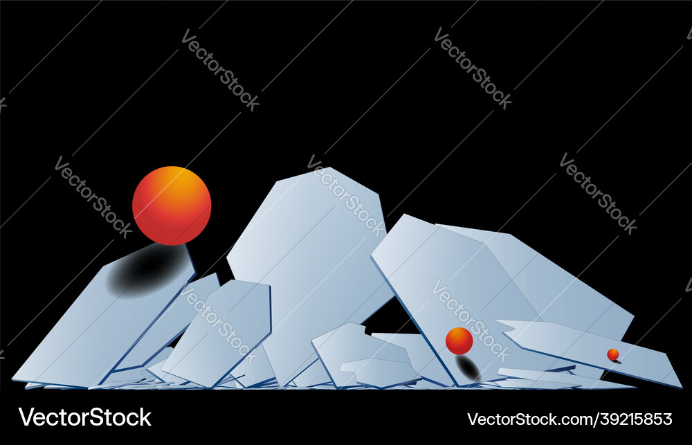Stylish modern 3d polygonal background of falling Vector Image