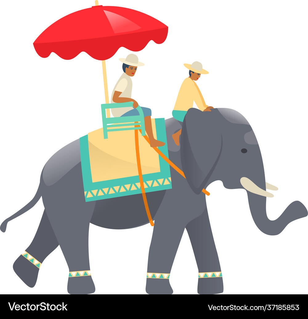 Traditional thai elephant with beautiful Vector Image