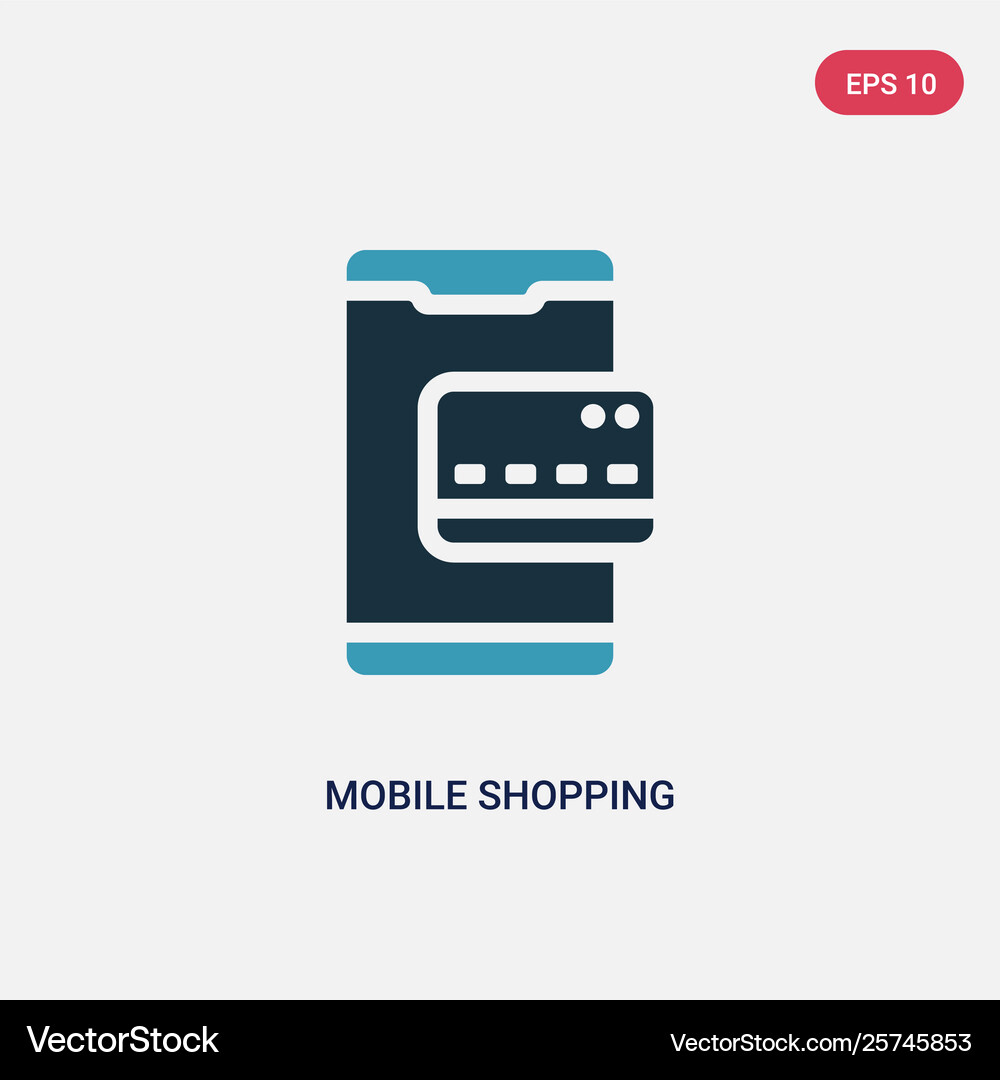 Two color mobile shopping icon from mobile app Vector Image