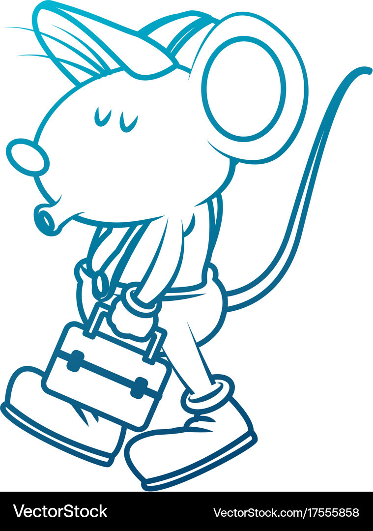 Cute mouse worker cartoon Royalty Free Vector Image