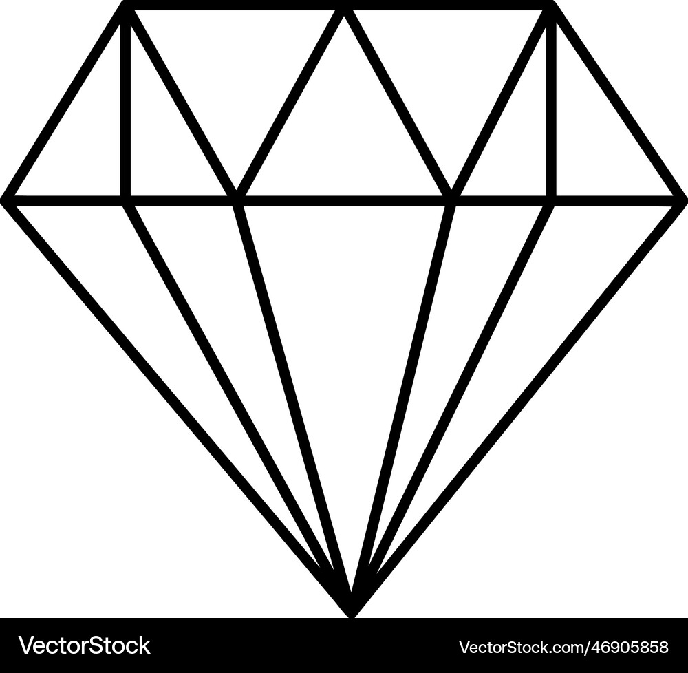 Diamond gem lined Royalty Free Vector Image - VectorStock