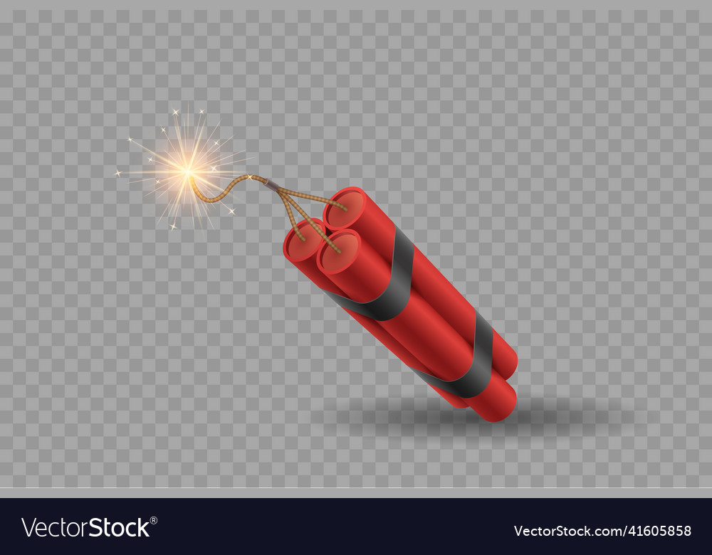 Realistic detailed 3d bunch of red detonate Vector Image Realistic detailed 3d bunch of red detonate Vector Image