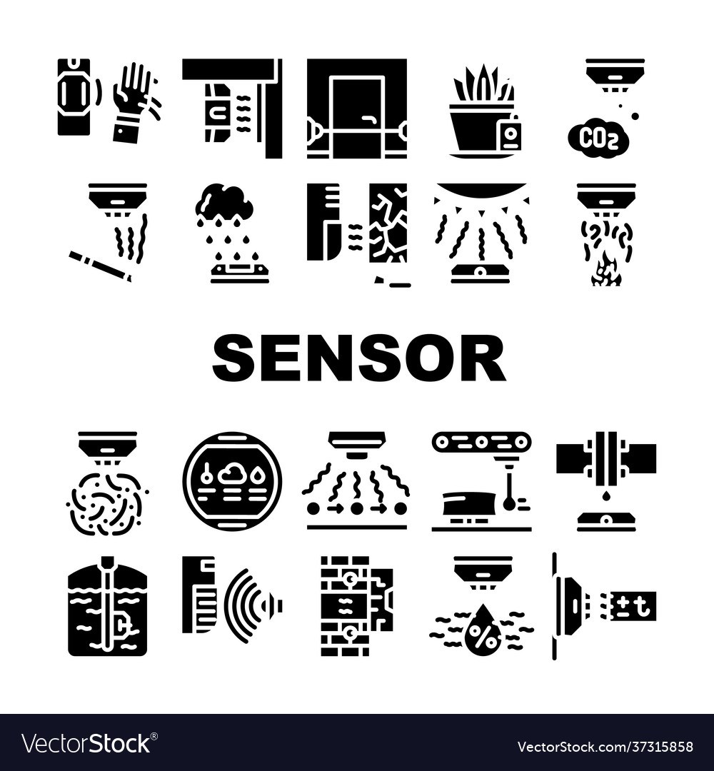 Sensor electronic tool collection icons set Vector Image
