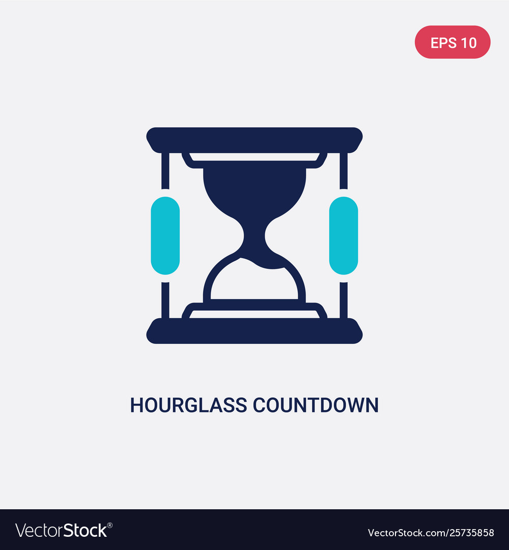 Two Color Hourglass Countdown Icon From Commerce Vector Image