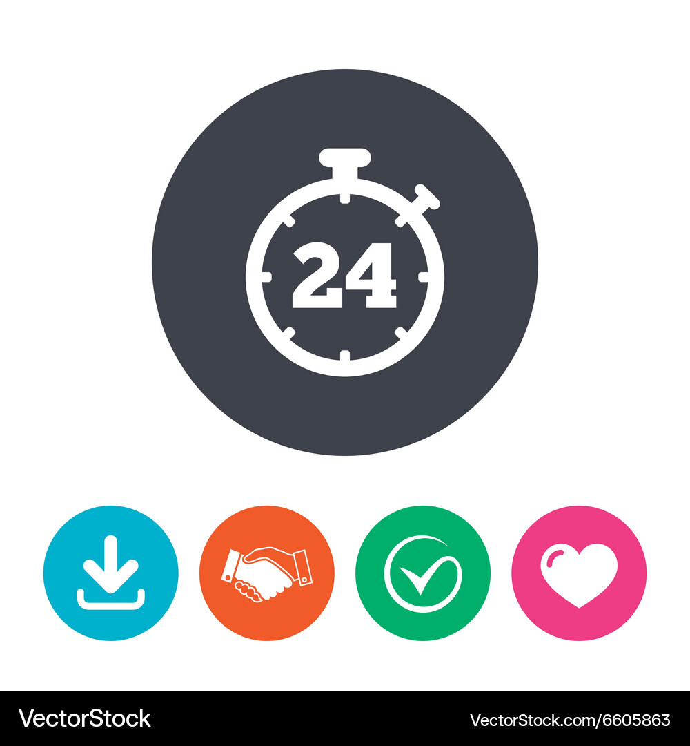 24 hours timer sign icon stopwatch symbol Vector Image