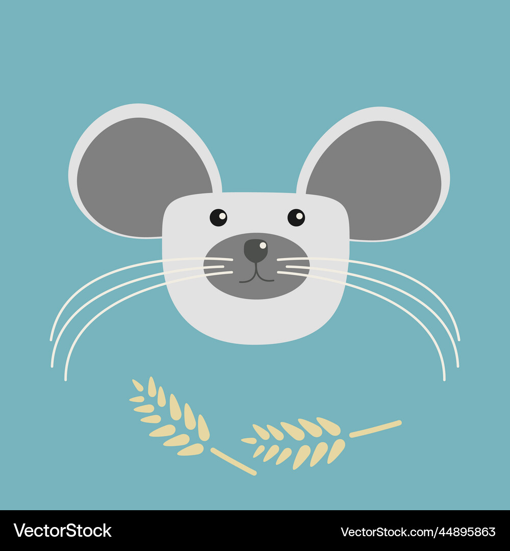 A minimal black and white image of mouse Vector Image