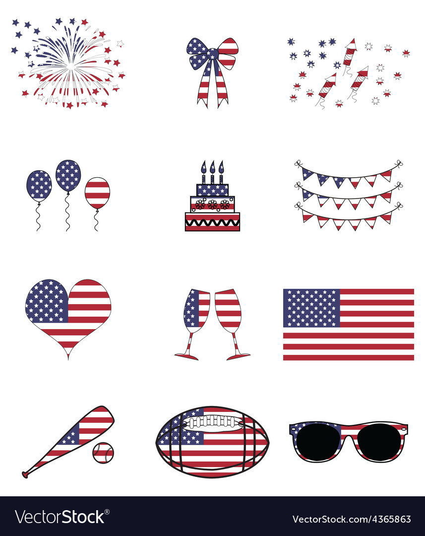 American celebration and symbols Royalty Free Vector Image