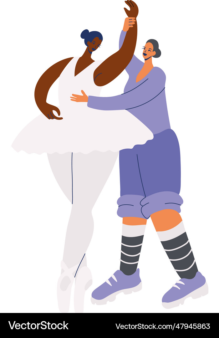 Ballerina is trained by choreographer Royalty Free Vector