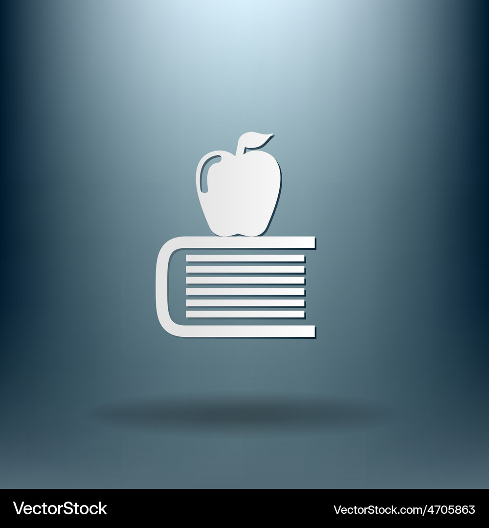 Book with apple icon education sign Royalty Free Vector