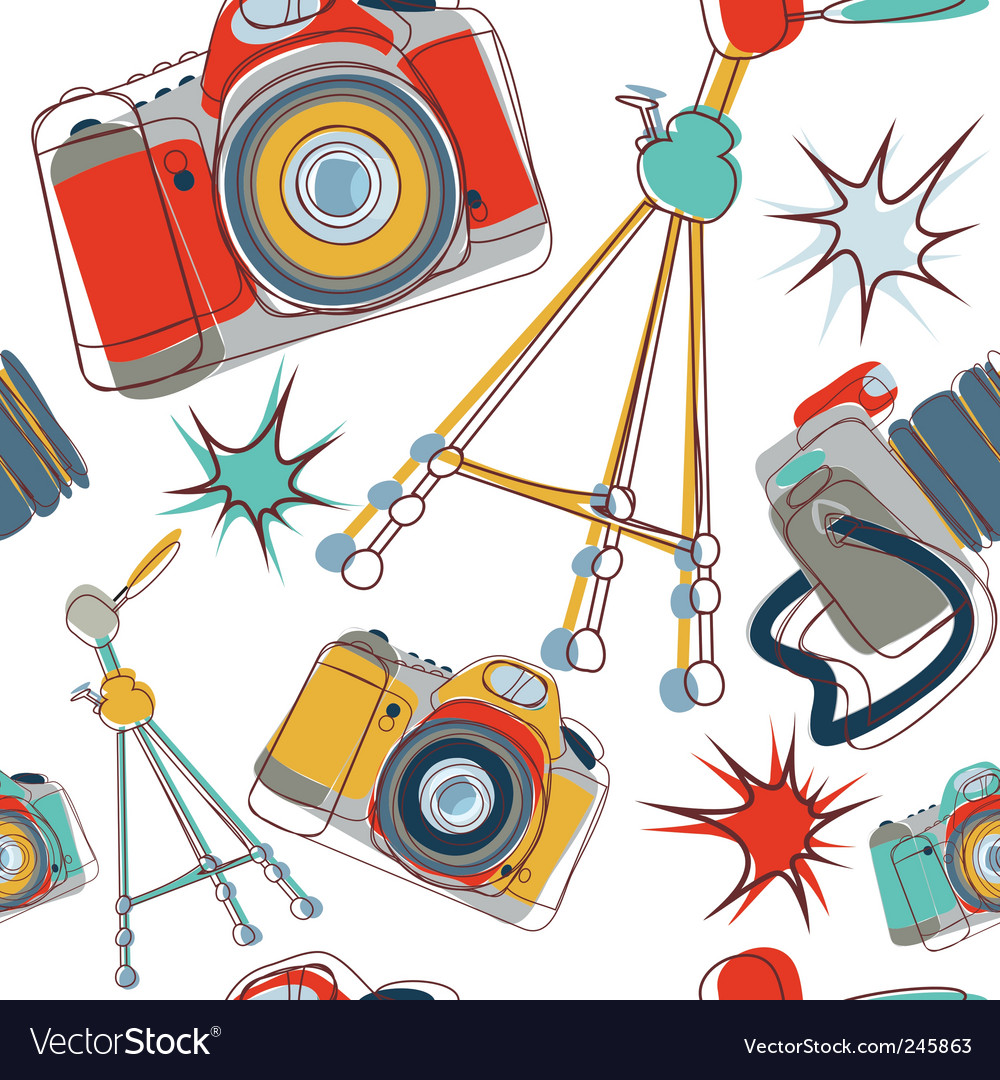 Camera pattern Royalty Free Vector Image - VectorStock