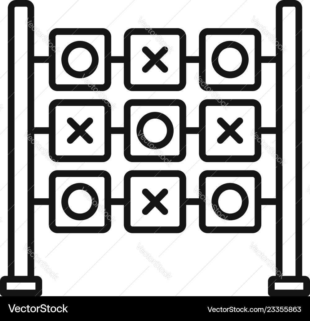 Circle cross game icon outline style Royalty Free Vector