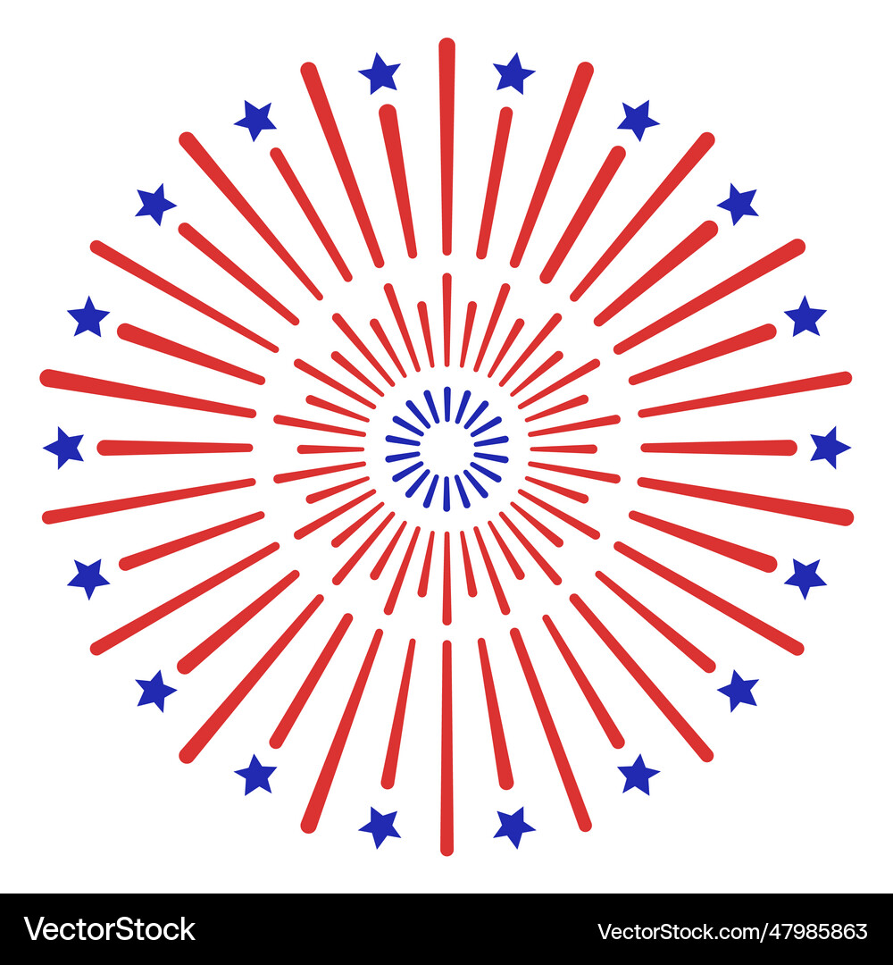 Circle of red fireworks stroke Royalty Free Vector Image