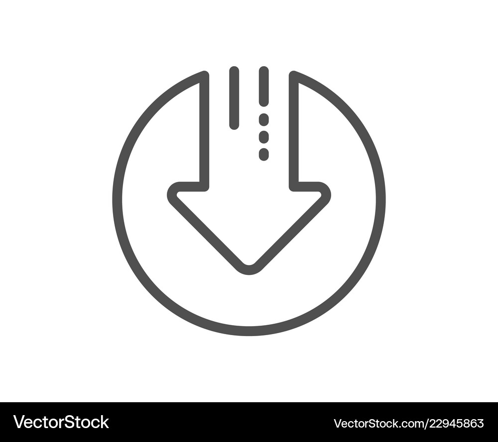 Download line icon down arrow sign Royalty Free Vector Image