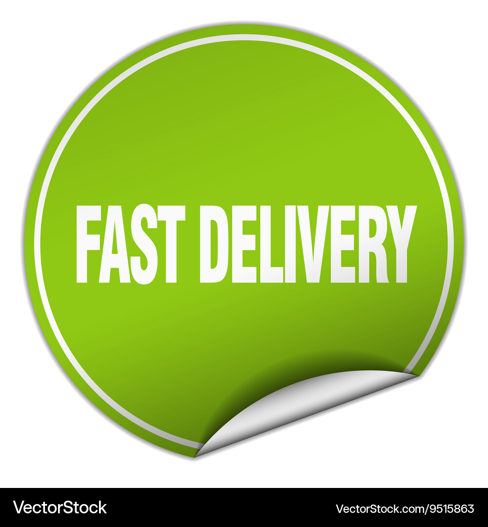 Fast delivery round green sticker isolated Vector Image