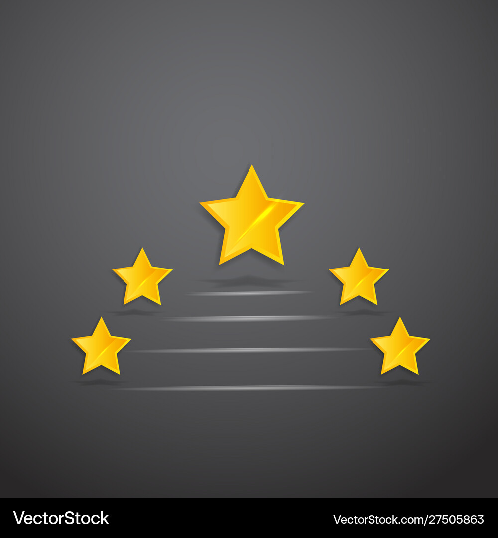 Five star golden rating feedback creative winning Vector Image