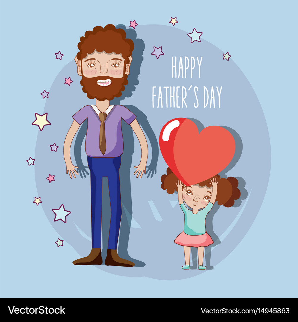 Good father playing with her daughter Royalty Free Vector