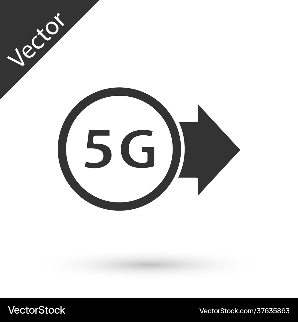Grey 5g new wireless internet wifi connection icon