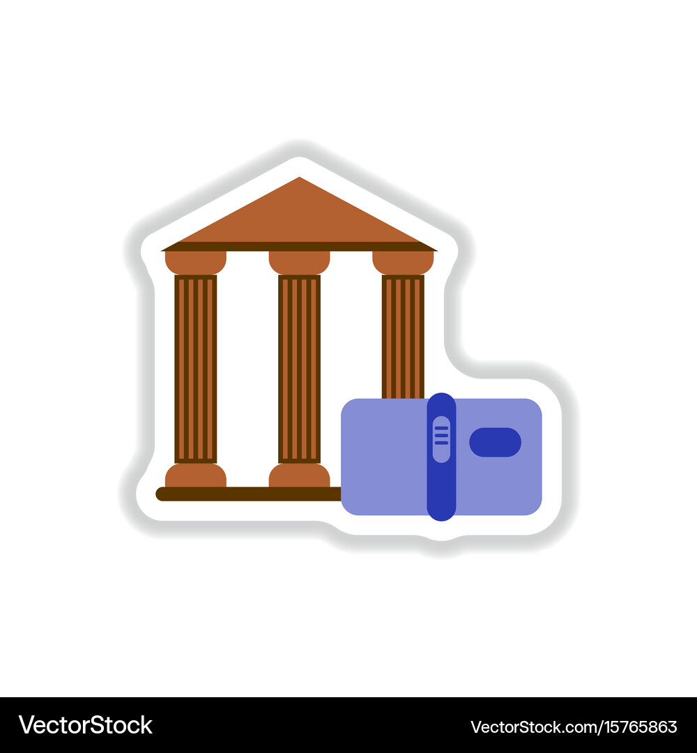 In paper sticker style history Royalty Free Vector Image