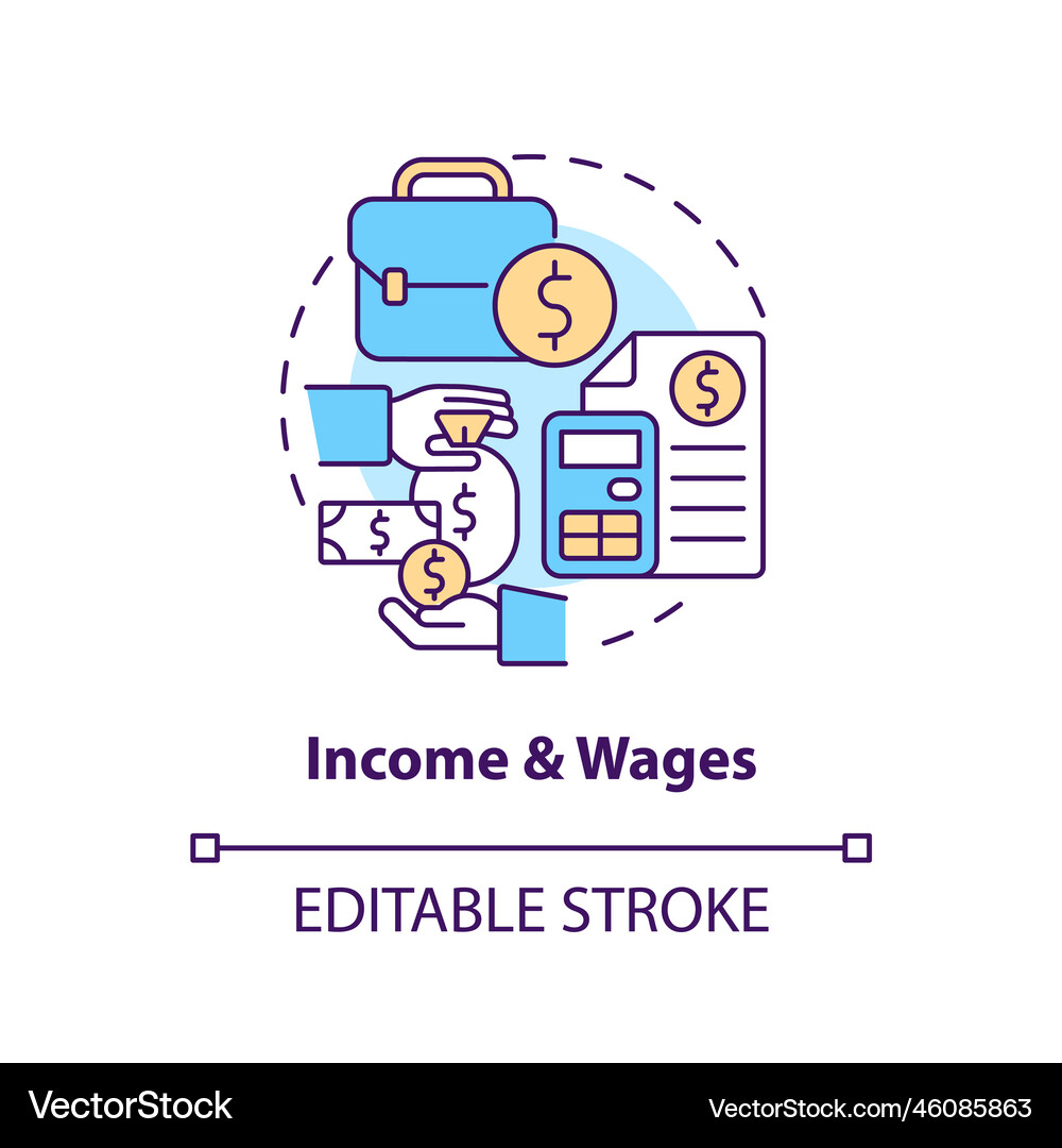 Income and wages concept icon Royalty Free Vector Image