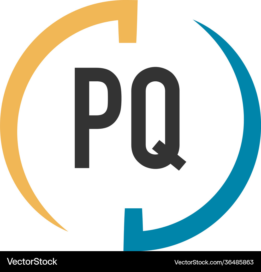 Initial letter pq swoosh design logo concept Vector Image
