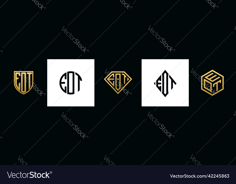 Initial letters eot logo designs bundle Royalty Free Vector