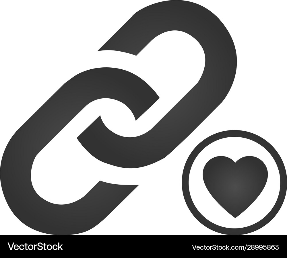 Link icon with heart favorite concept Royalty Free Vector